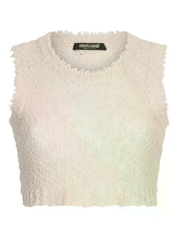 Roberto Cavalli Knitted Cropped Tank Top
