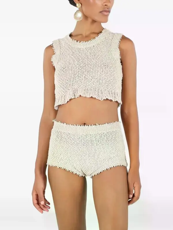 Roberto Cavalli Knitted Cropped Tank Top
