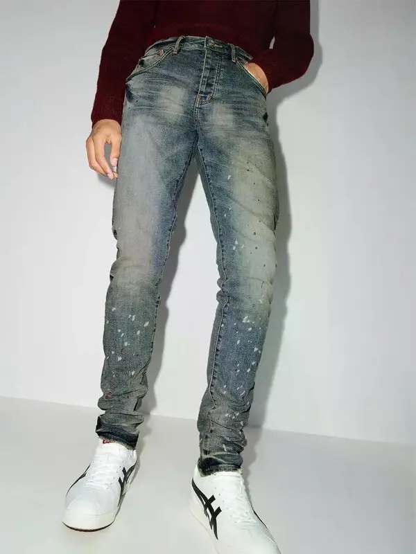 PURPLE BRAND Vintage Spotted Tapered-leg Jeans
