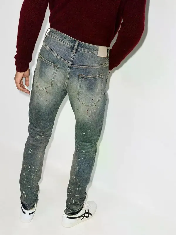 PURPLE BRAND Vintage Spotted Tapered-leg Jeans
