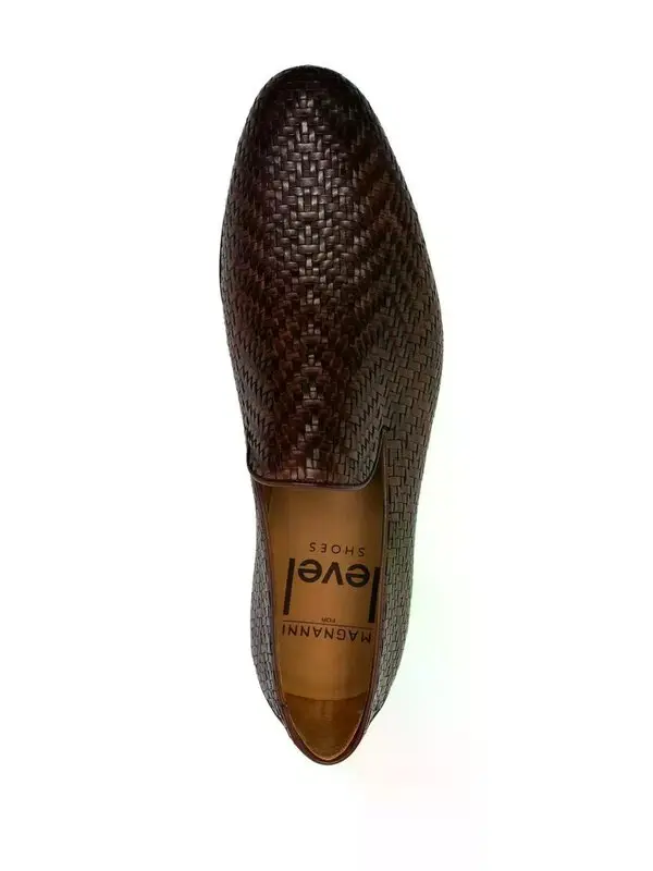Magnanni Woven Leather Loafers - Brown