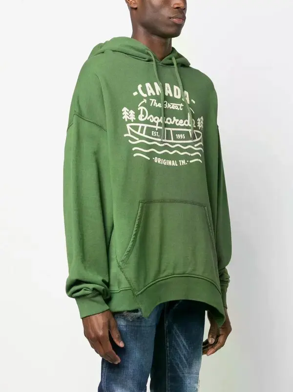 Dsquared2 Graphic Print Cotton Hoodie
