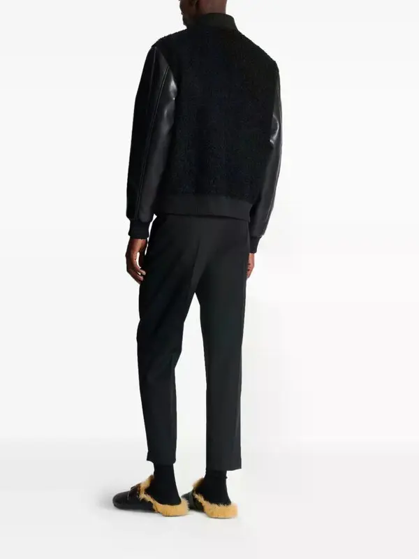 Balmain Varsity Bomber Jacket With Faux-leather Trim