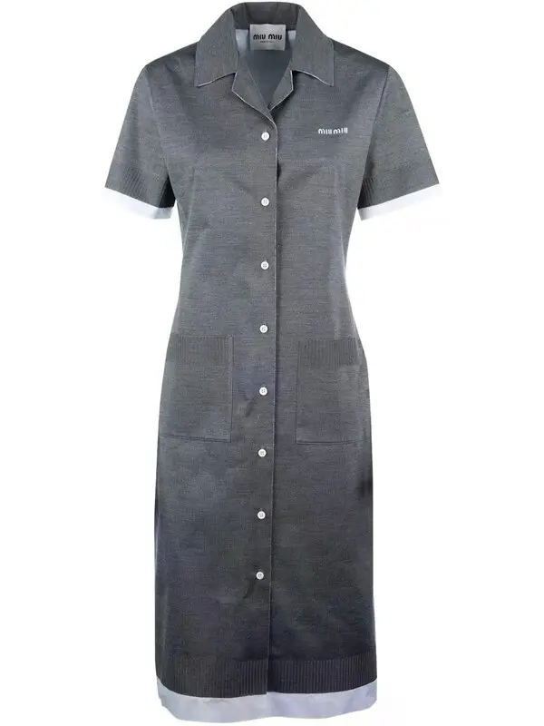 Miu Miu Logo Intarsia Shirtdress