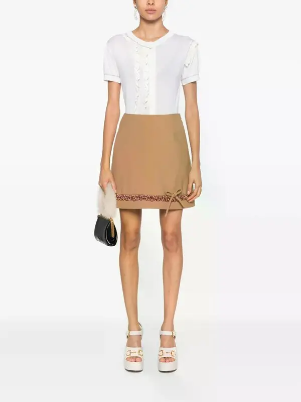 Viktor & Rolf Faux-pearl Embellished A-line Mini Skirt