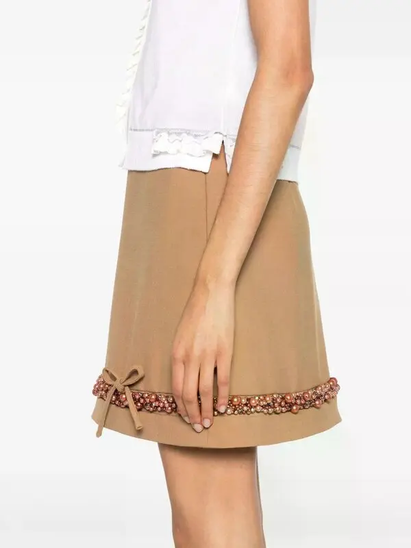 Viktor & Rolf Faux-pearl Embellished A-line Mini Skirt