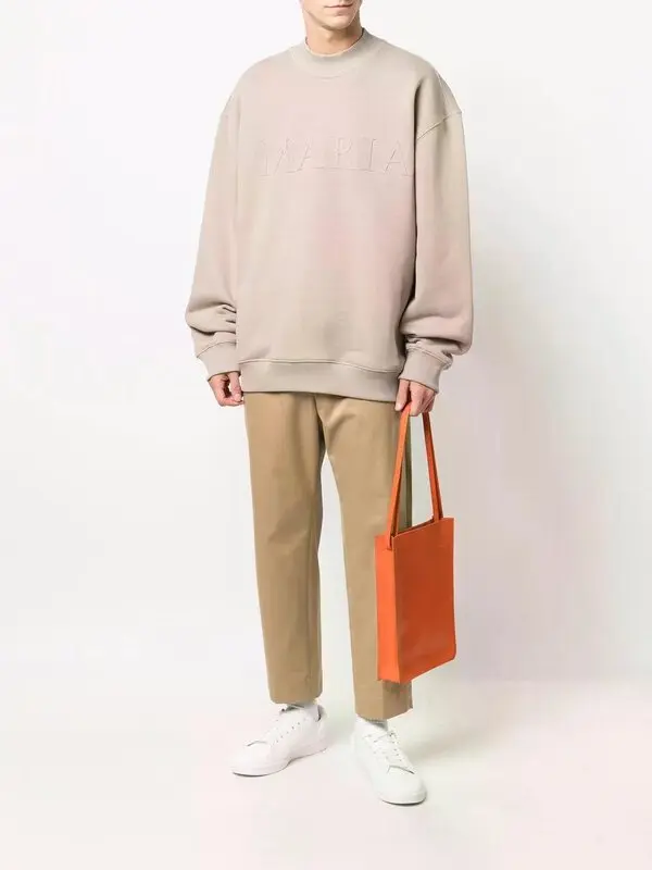 032C Maria-embossed Cotton Sweatshirt