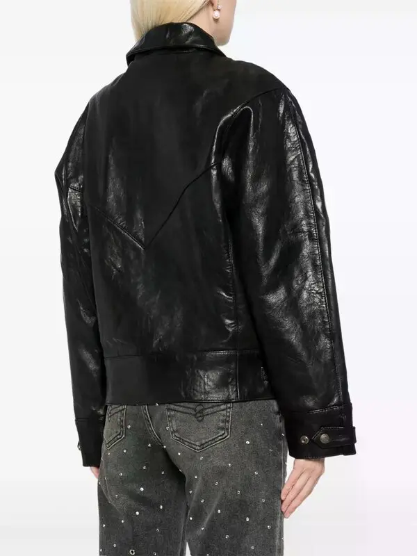 R13 Asymmetrical Studded Leather Jacket