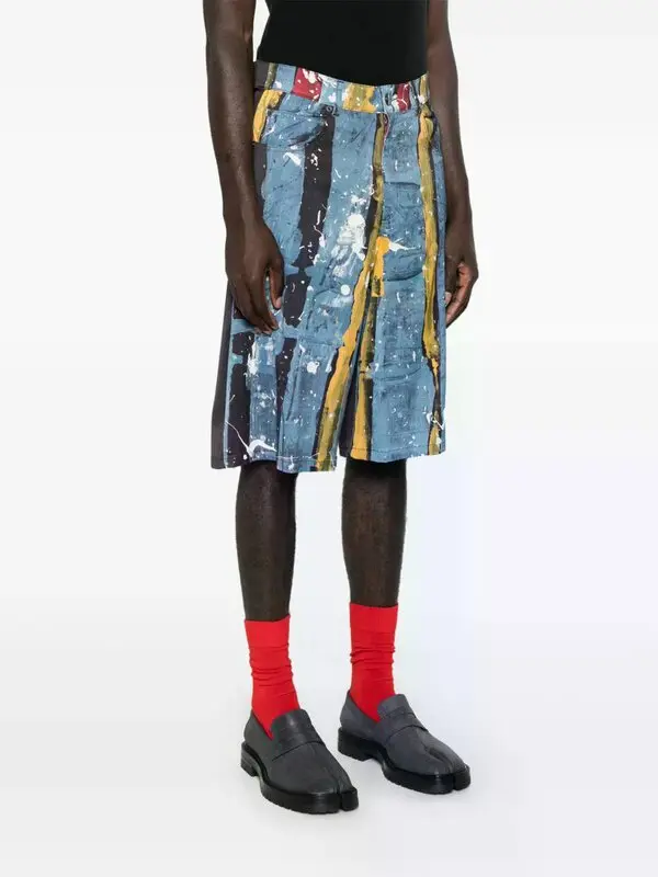 CHARLES JEFFREY Striped Knee-length Shorts