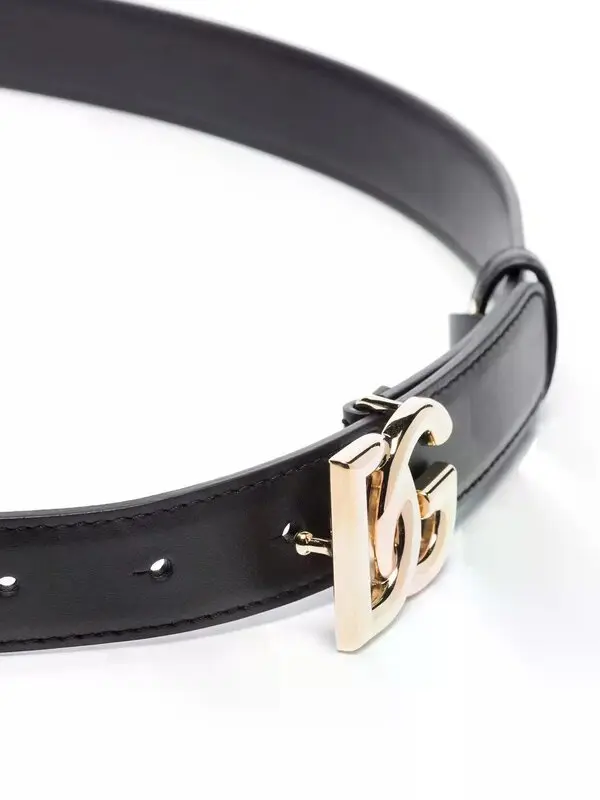 Dolce & Gabbana Logo Buckle Leather Belt
