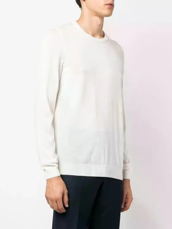 BOSS Crew Neck Fine Knit Virgin Wool Pullover Sweater