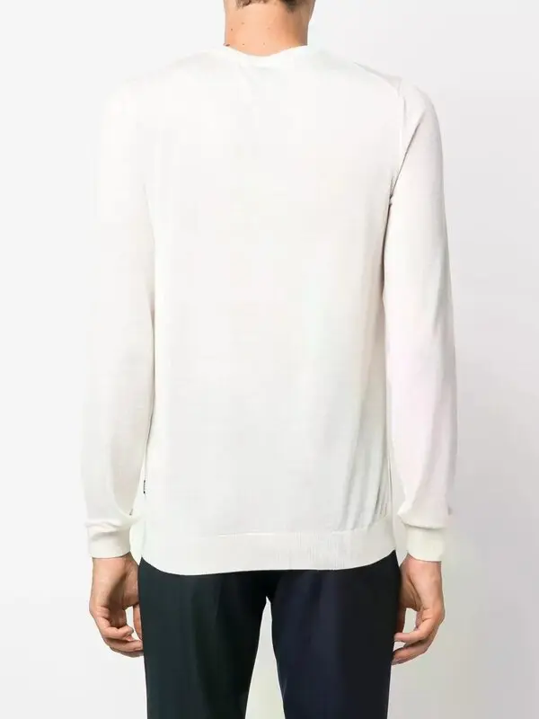 BOSS Crew Neck Fine Knit Virgin Wool Pullover Sweater