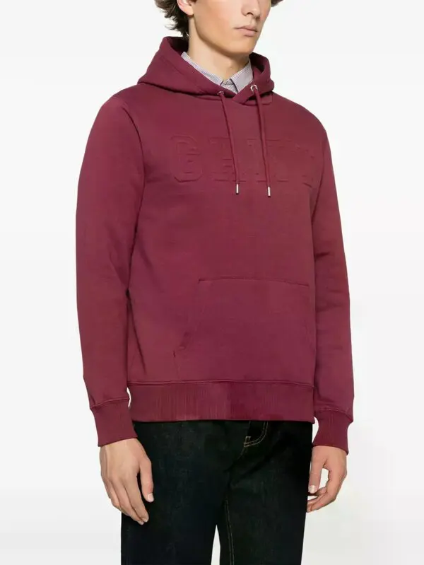 Gant Embossed Logo Drawstring Hoodie - Red