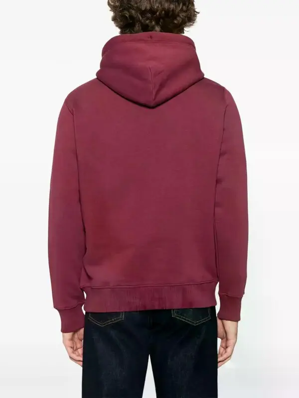 Gant Embossed Logo Drawstring Hoodie - Red