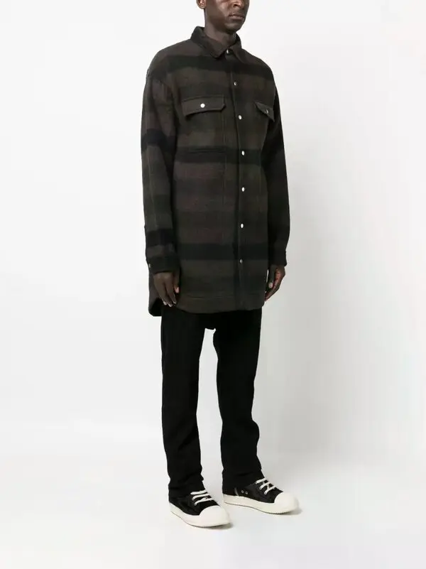Rick Owens Striped Drop-shoulder Shirt Jacket