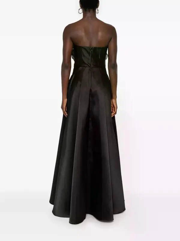 NISSA Floral Appliqué Maxi Dress