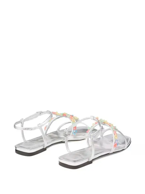 JIMMY CHOO Gwyn/daisy -tone Sandals With Floral Embellishments