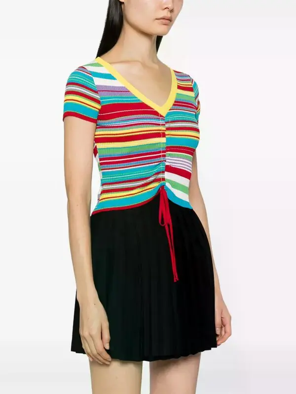 Moschino Multicolour Striped V-neck Knit Top