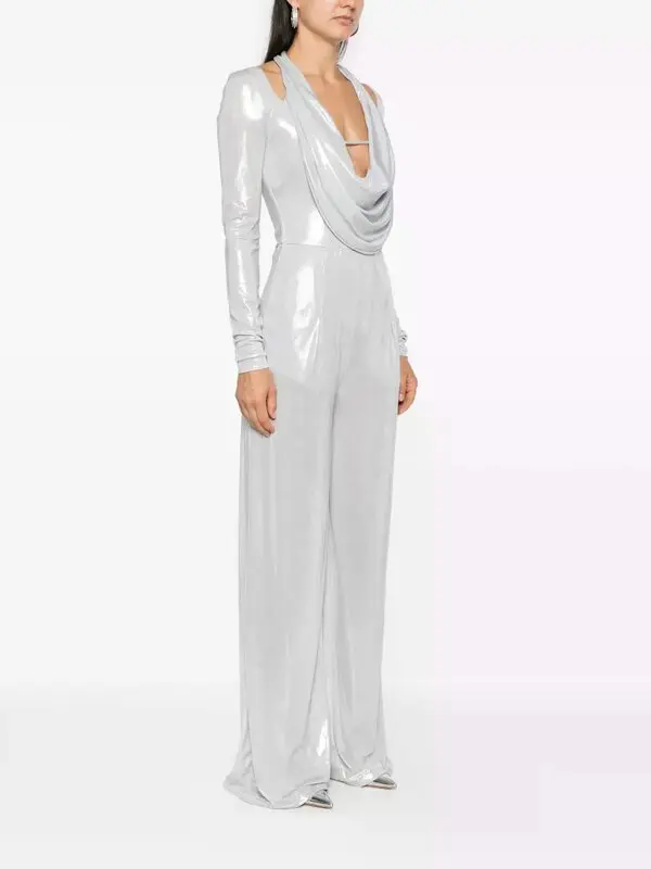 MITILIANE COUTURE Silver-tone Stretch-jersey Jumpsuit