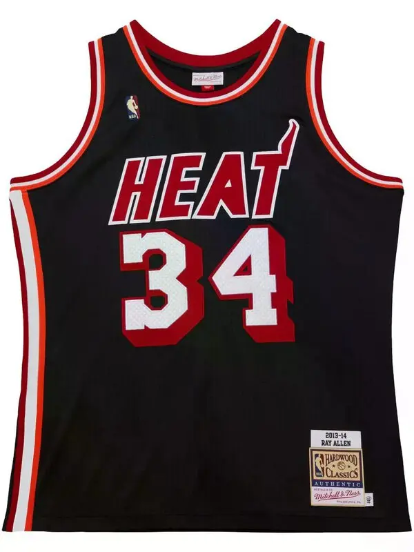 Mitchell & Ness Miami Heat Ray Allen 2013-14 Hardwood Classics Authentic Jersey - Black