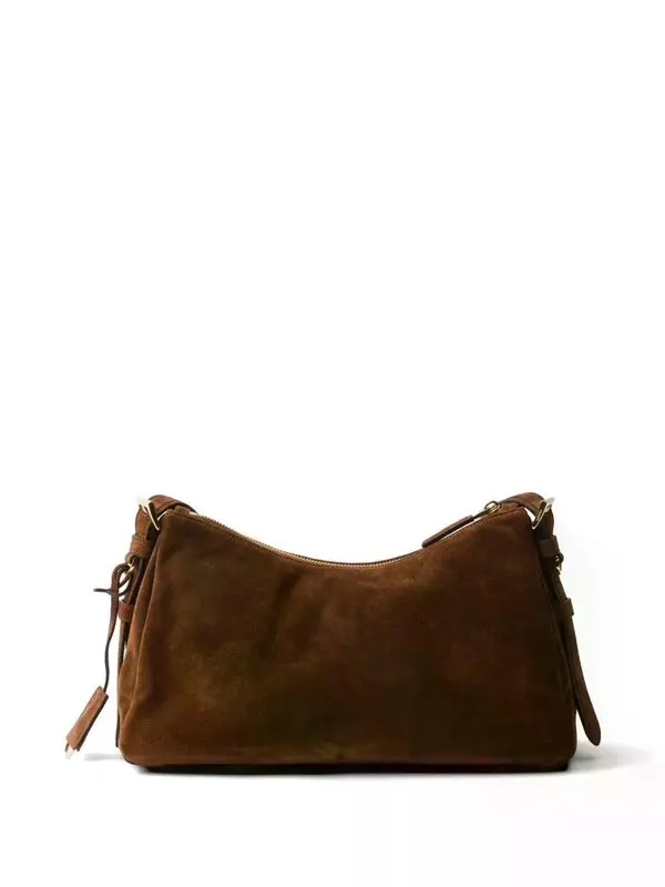 Prada Medium Aimée Shoulder Bag In Suede - Brown