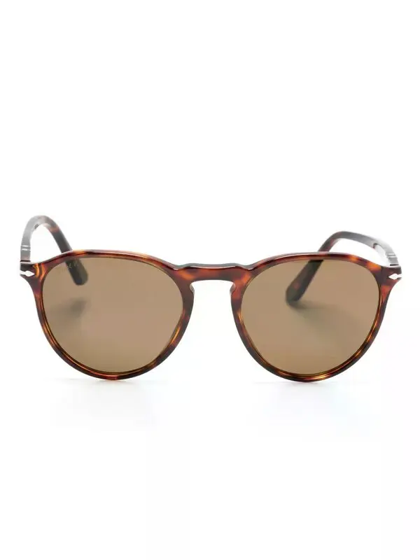 Persol Tortoiseshell-effect Round-frame Sunglasses - Brown