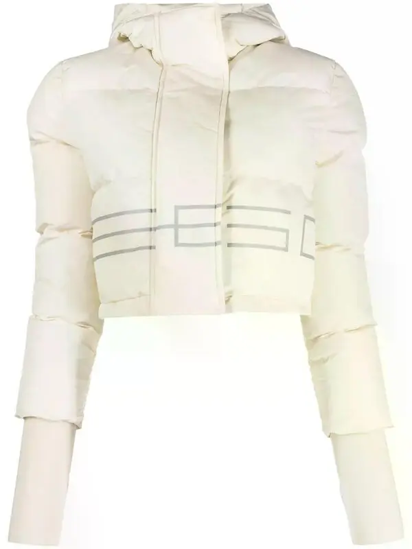 Gcds Padded Logo Print Bomber Jacket - White