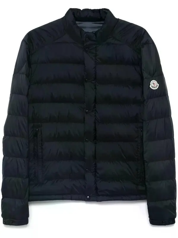 Moncler Quilted Down Jacket With Logo Patch