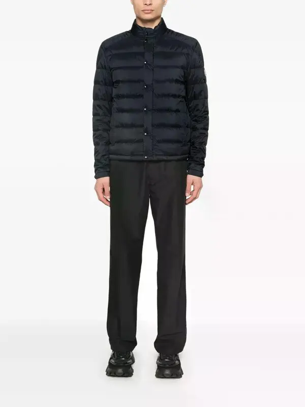 Moncler Quilted Down Jacket With Logo Patch