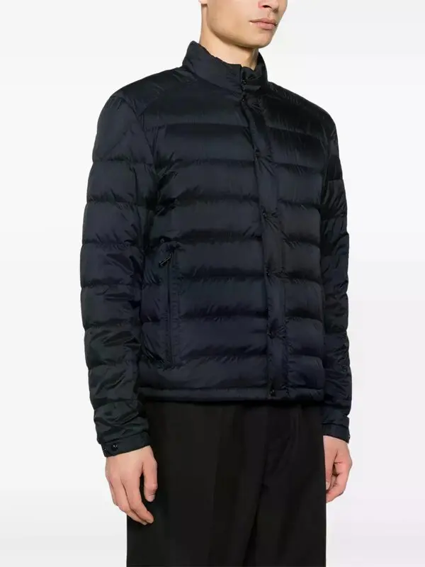 Moncler Quilted Down Jacket With Logo Patch