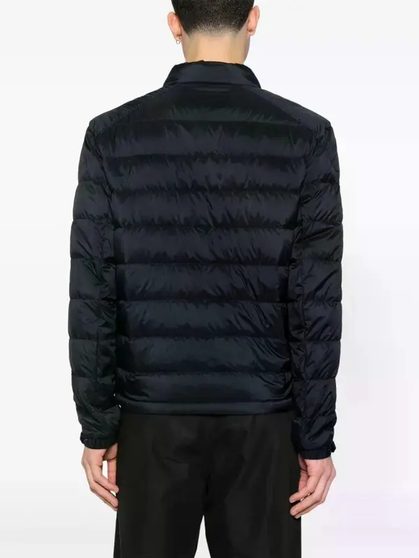 Moncler Quilted Down Jacket With Logo Patch