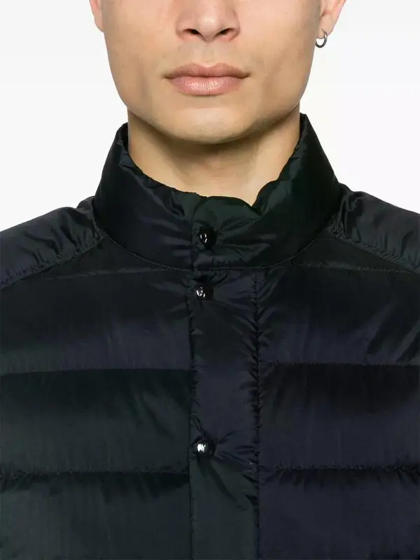 Moncler Quilted Down Jacket With Logo Patch