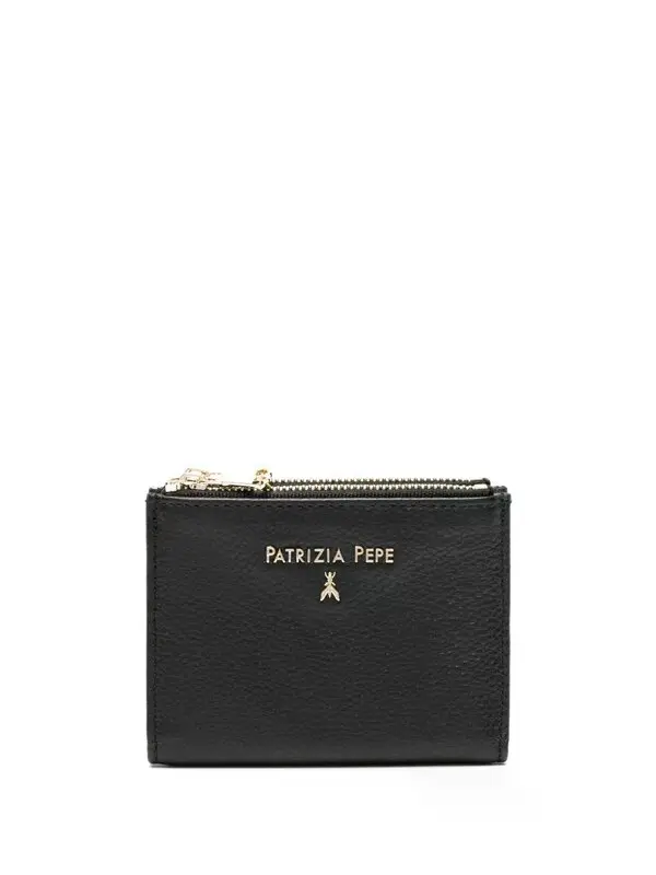Patrizia Pepe Logo-lettering Leather Wallet - Black