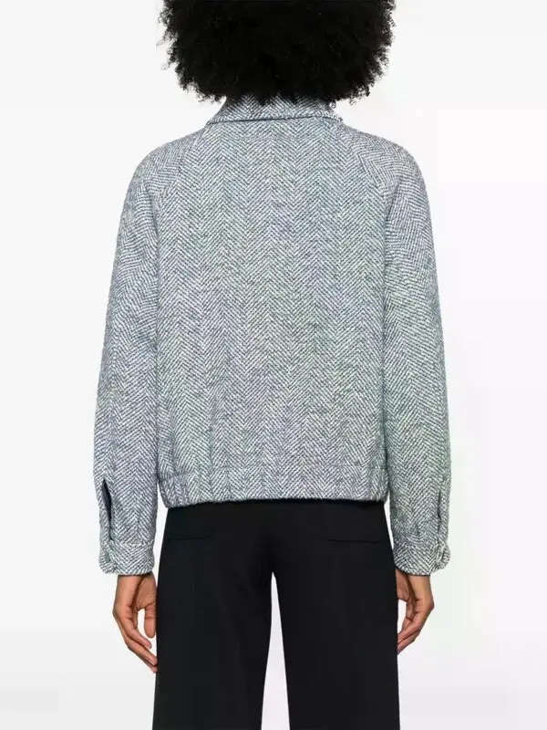 Woolrich Herringbone Pattern Zip Jacket