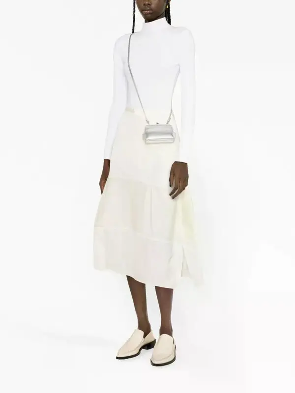 JIL SANDER Goji Micro Metallic Leather Bag - Grey
