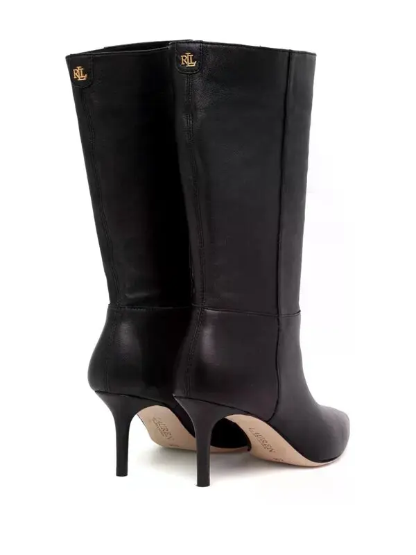 Ralph Lauren Leather Stiletto Heel Boots