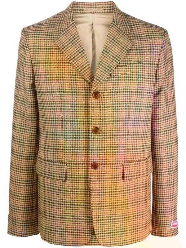 Kenzo Checked Single-breasted Blazer