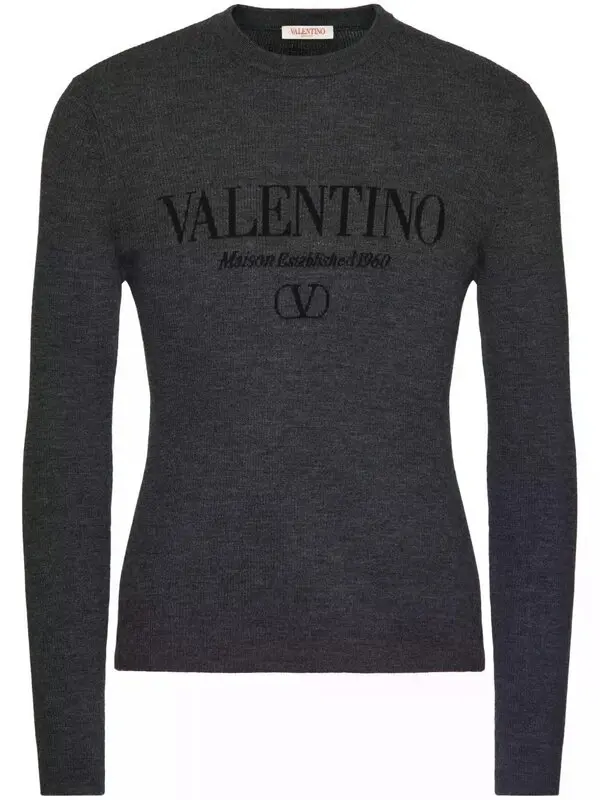 Valentino Garavani Logo Intarsia Virgin Wool Jumper