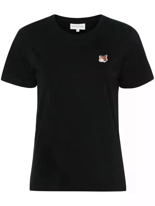 Maison Kitsuné Fox-appliqué T-shirt - Black