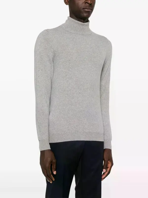 Fedeli Cashmere Roll Neck Sweater - Grey