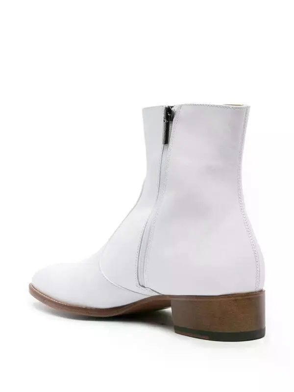 SCAROSSO X Warren Alfie Baker Leather Zip-up Boots