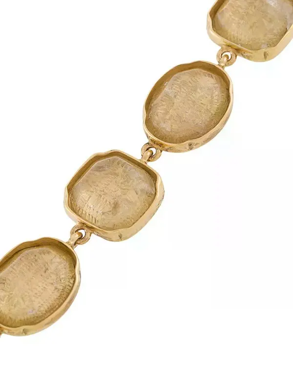 GOOSSENS Tone Brass Cabochon Bracelet With Crystal