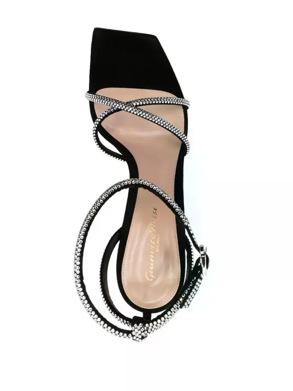 GIANVITO ROSSI Embellished Suede High Heel Sandals