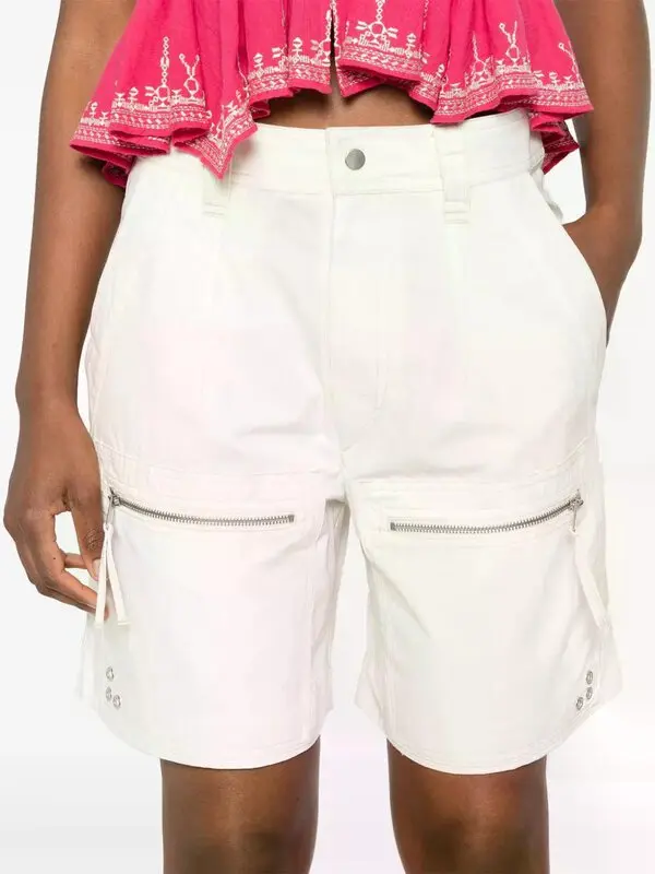MARANT ETOILE Kynan Cotton Eyelet Shorts - Neutrals