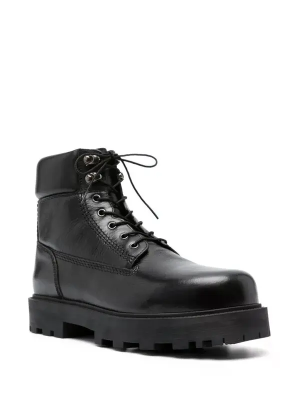 Givenchy 4g-motif Lace-up Leather Ankle Boots