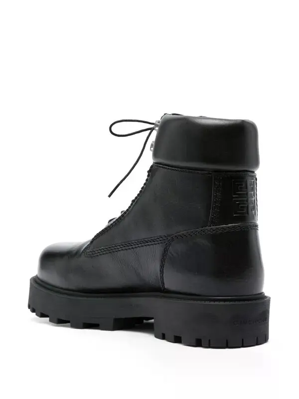 Givenchy 4g-motif Lace-up Leather Ankle Boots