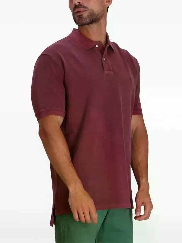 Polo Ralph Lauren Logo Embroidered Cotton Polo Shirt - Red