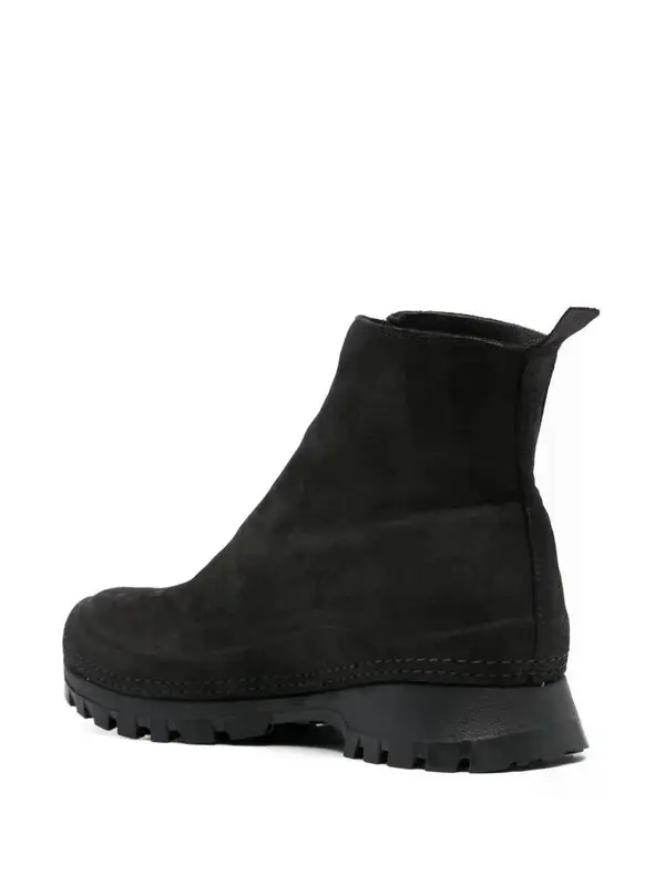 Guidi Suede Ankle Boots With Front Zip