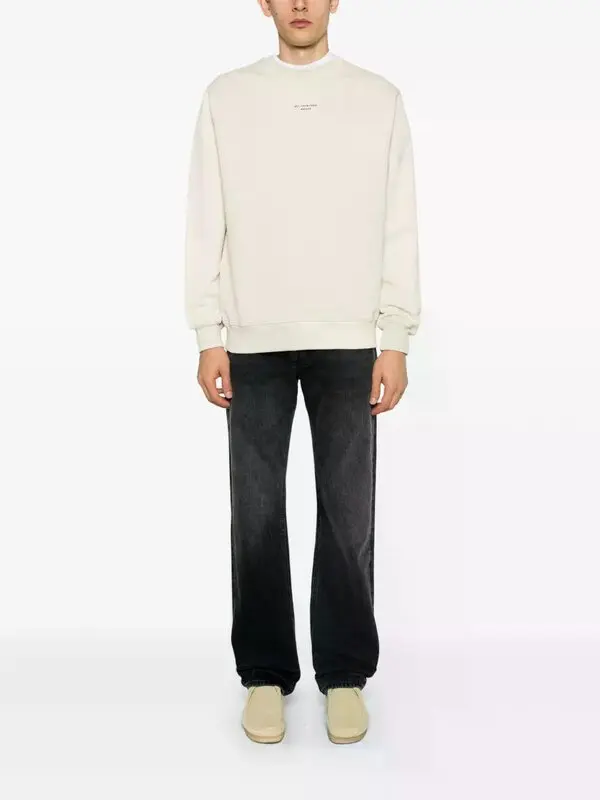 Drole De Monsieur Slogan-print Cotton Sweatshirt - Neutrals