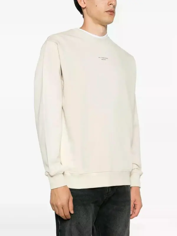 Drole De Monsieur Slogan-print Cotton Sweatshirt - Neutrals